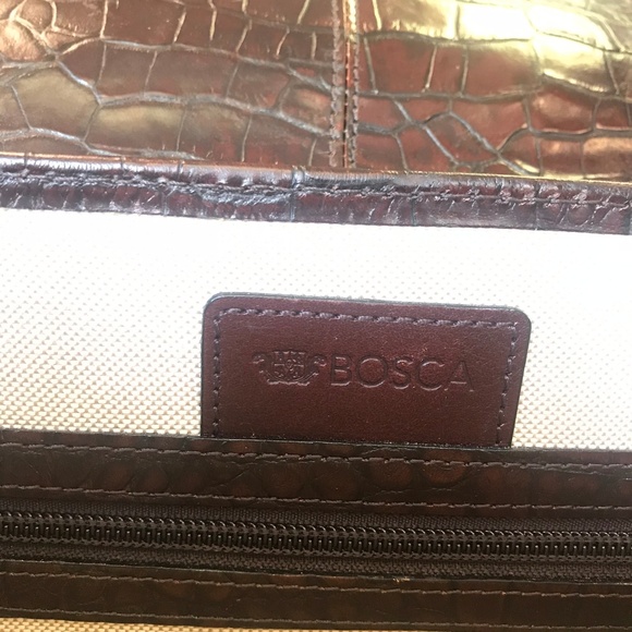Bosca | Bags | Bosca Mens Brown Leather Briefcase Alligator | Poshmark